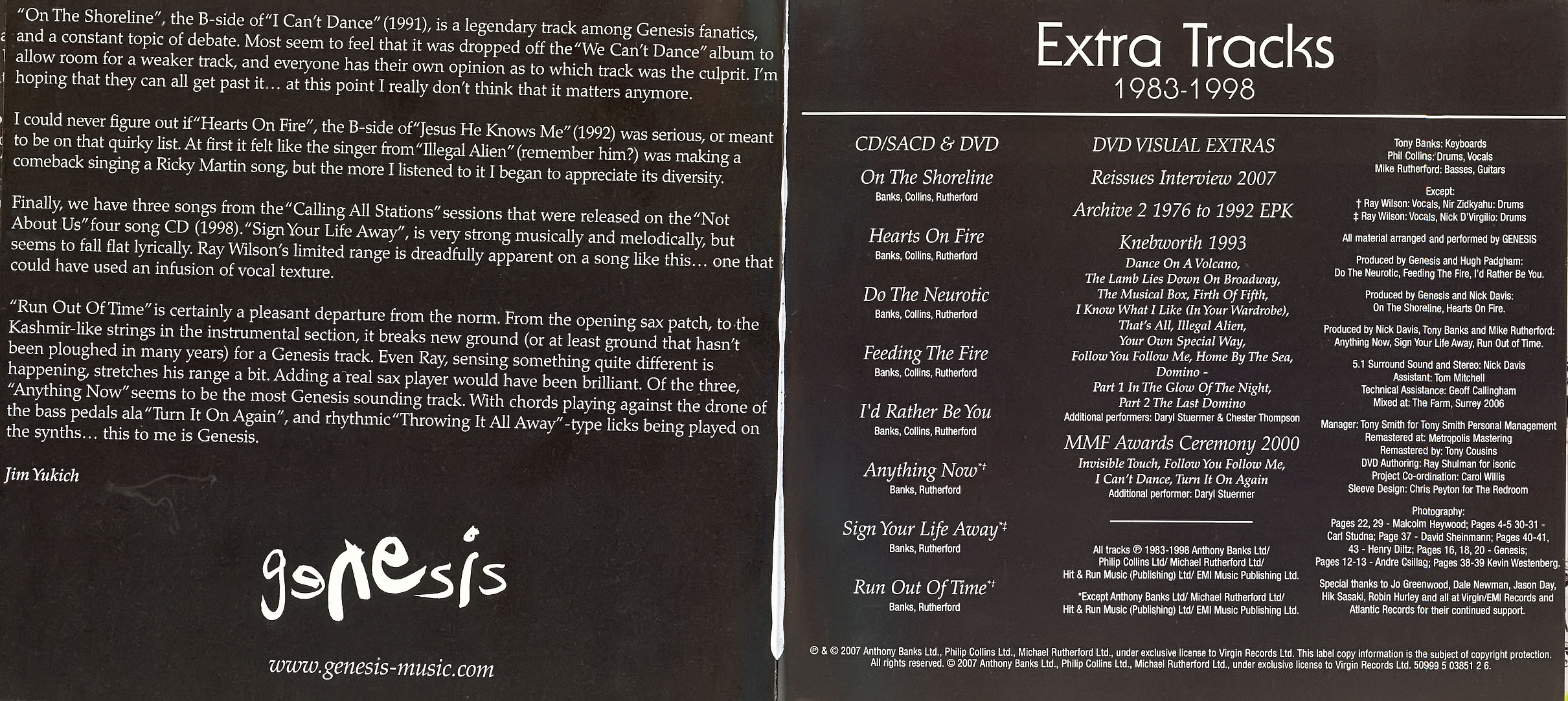 Genesis Extra Tracks; 1983 1998 : Booklet 2 | CD Covers | Cover Century ...